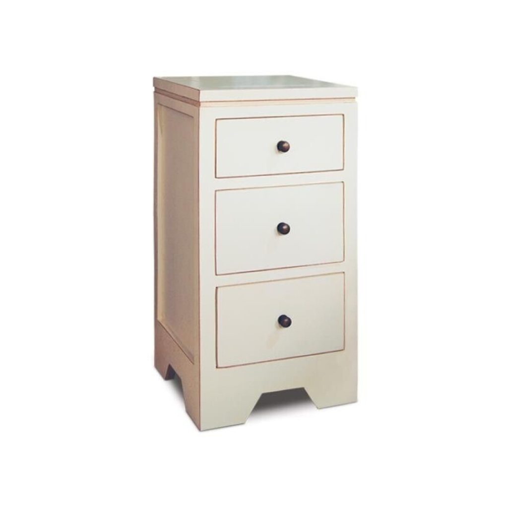 930012-IVO Mesita de noche de diseño rústico colonial IVORY 30 madera ...